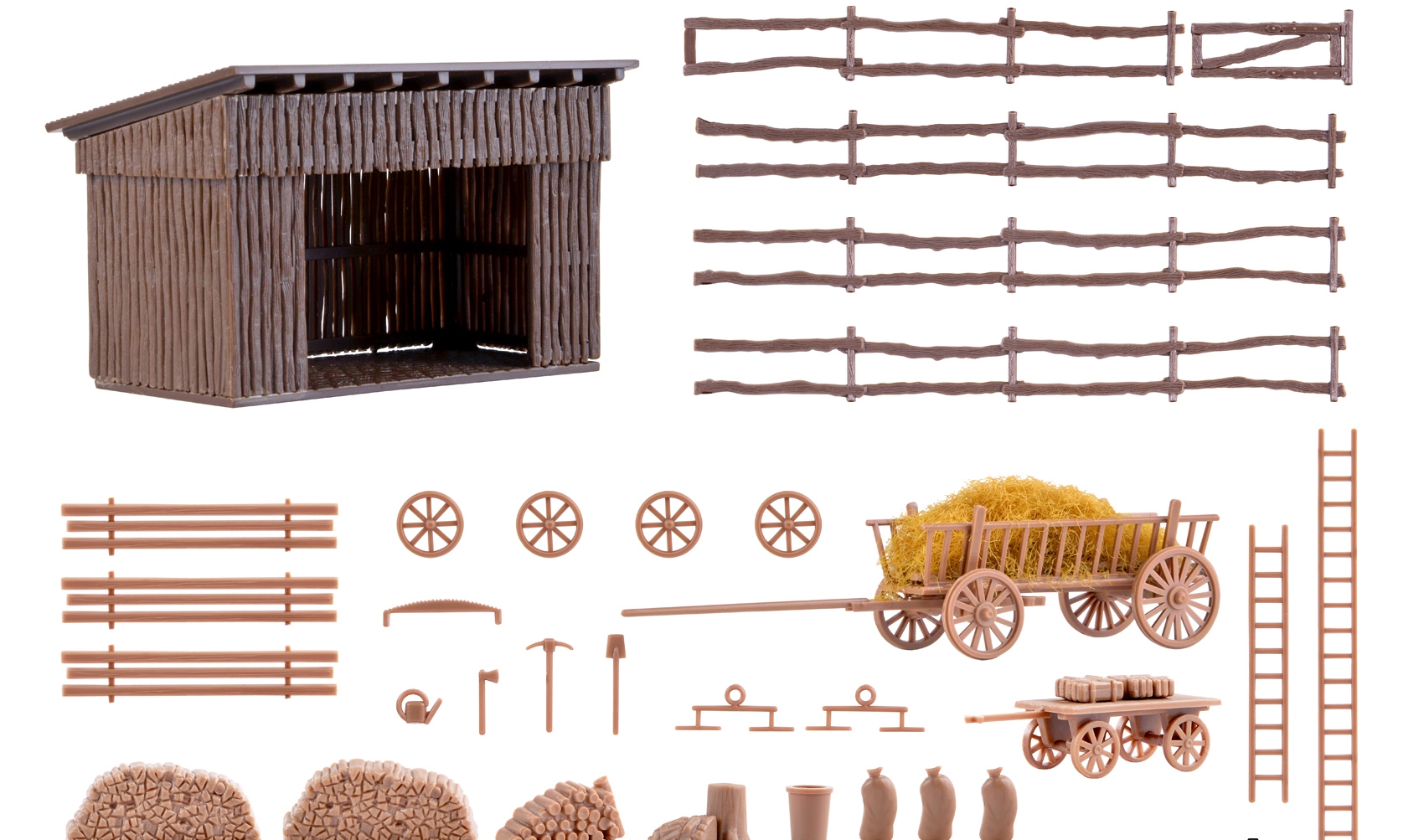 HO Cattle shelter - E-trains