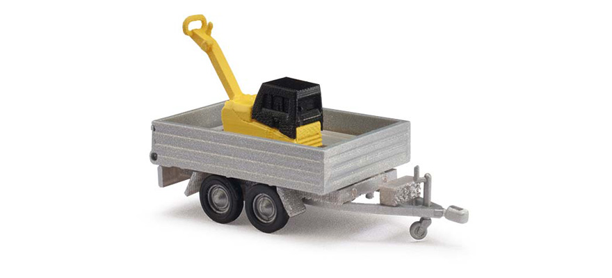 Small trailer with Plate compactor - E-trains