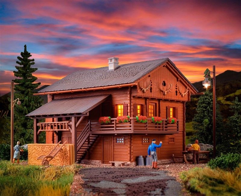 Mountain house with house illumination - Kit - E-trains