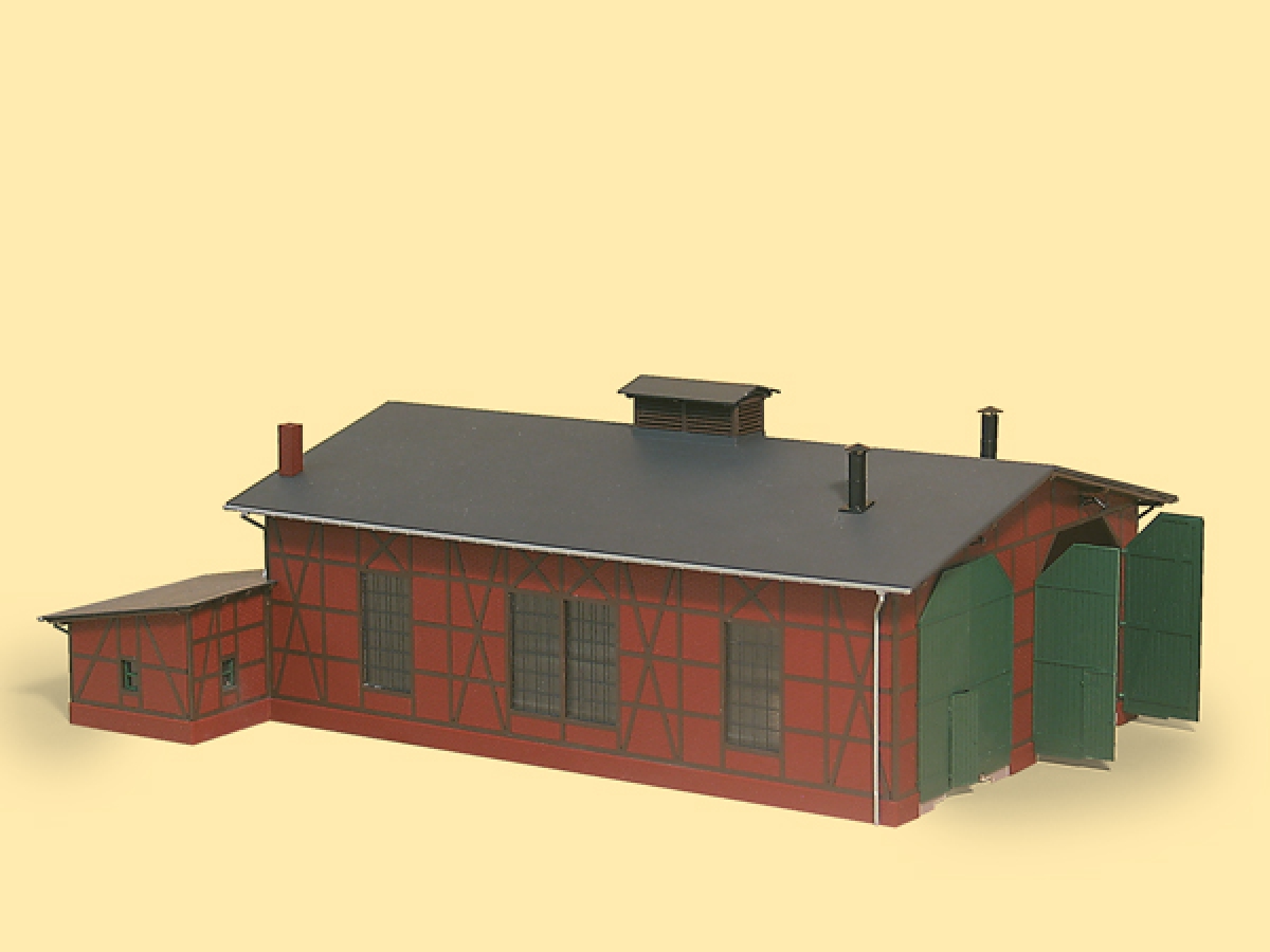 Two Track Engine shed - kit - E-trains