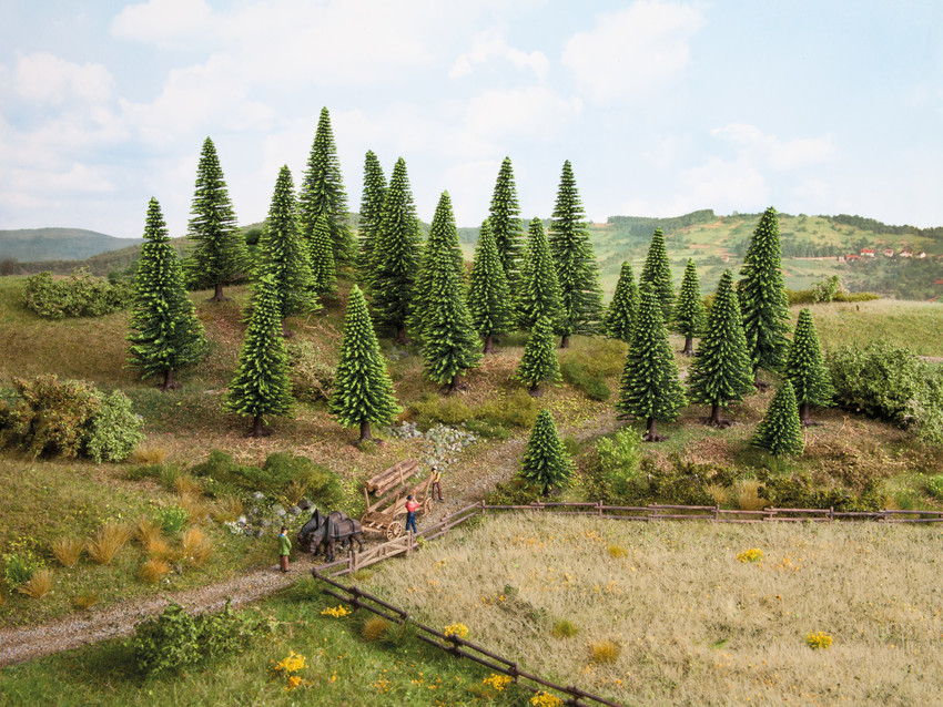 Model Spruce Trees - E-trains
