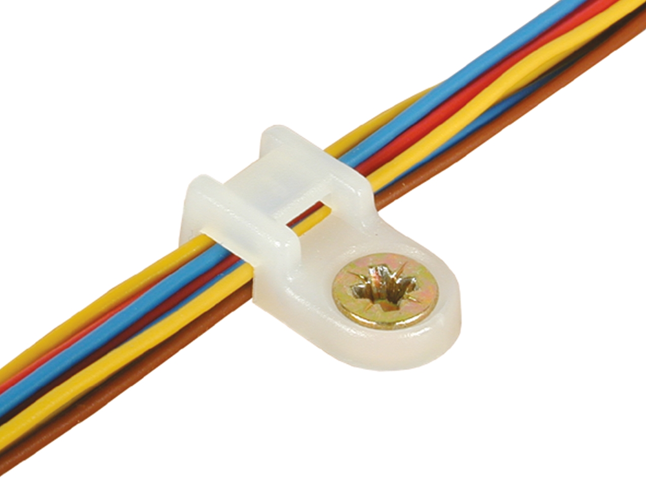 Cable retaining clamp with screws, 100 pieces - E-trains