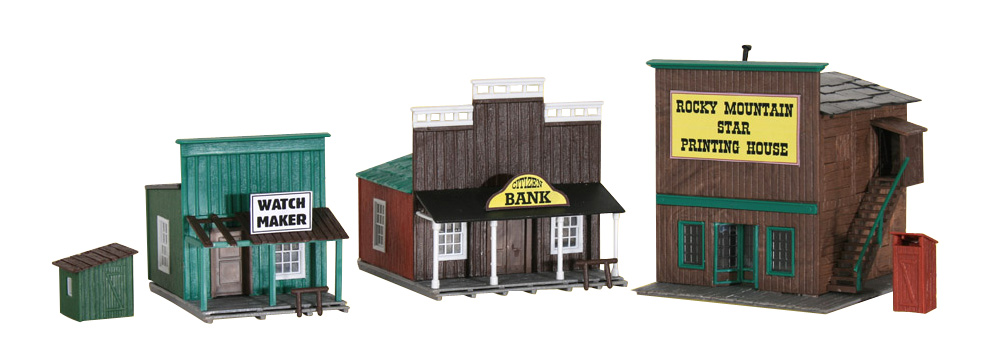 H0 Western buildings category bank - E-trains