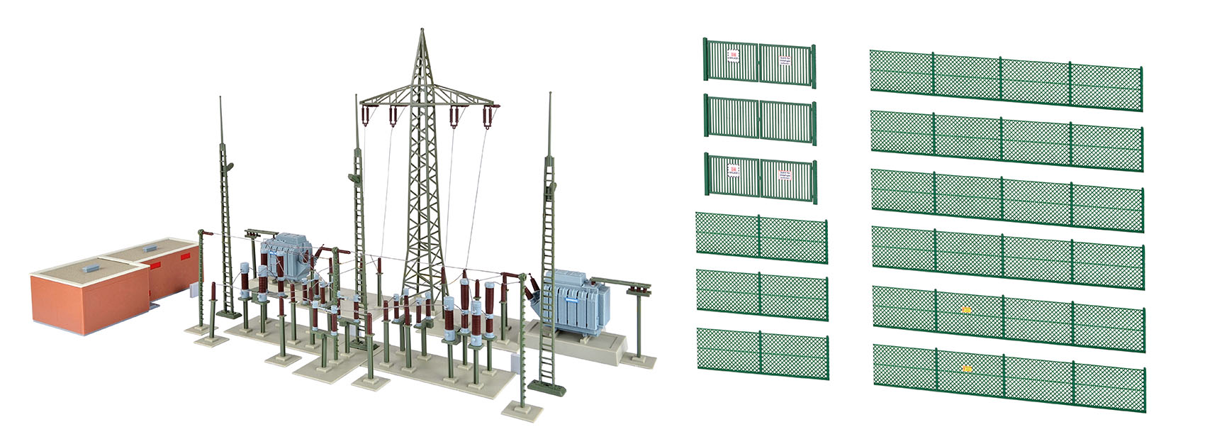 H0 Electrical substation Baden-Baden with electric lighting - E-trains