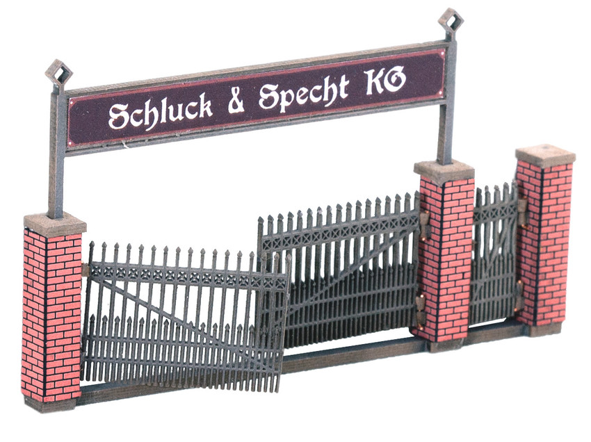Gate with Brick Columns - Kit - E-trains