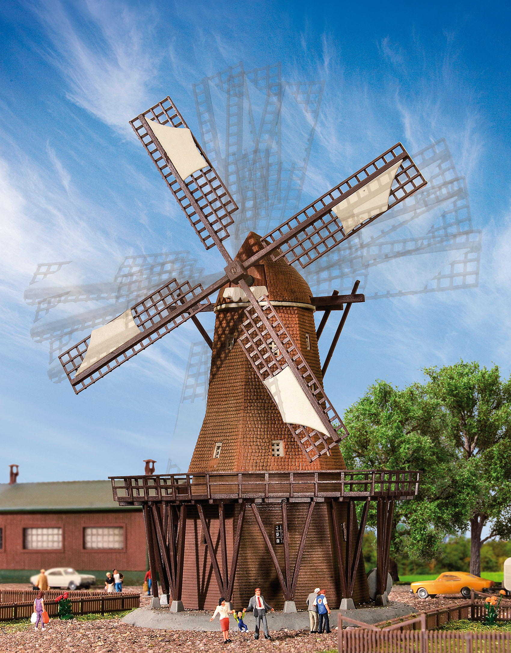 N Windmill with motor, functional kit - E-trains
