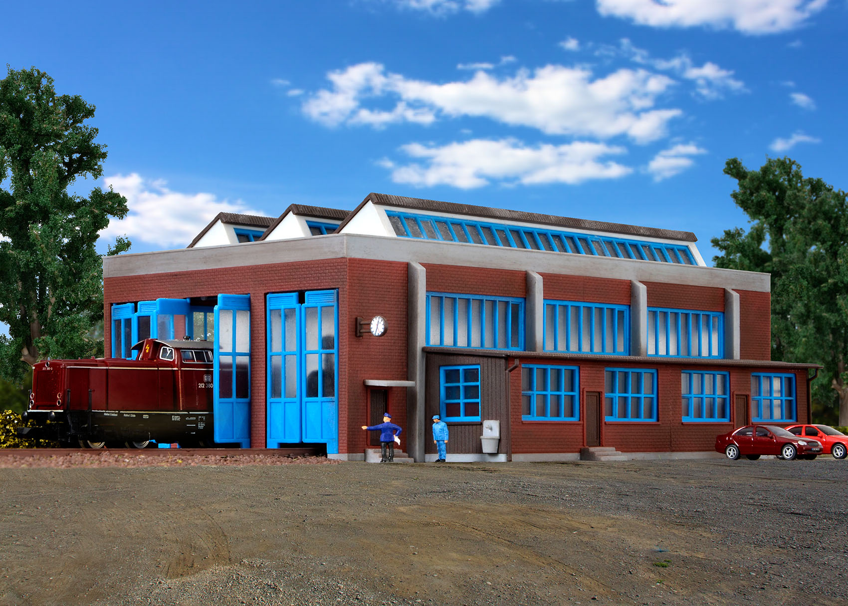 N Loco shed, three track - Kit - E-trains