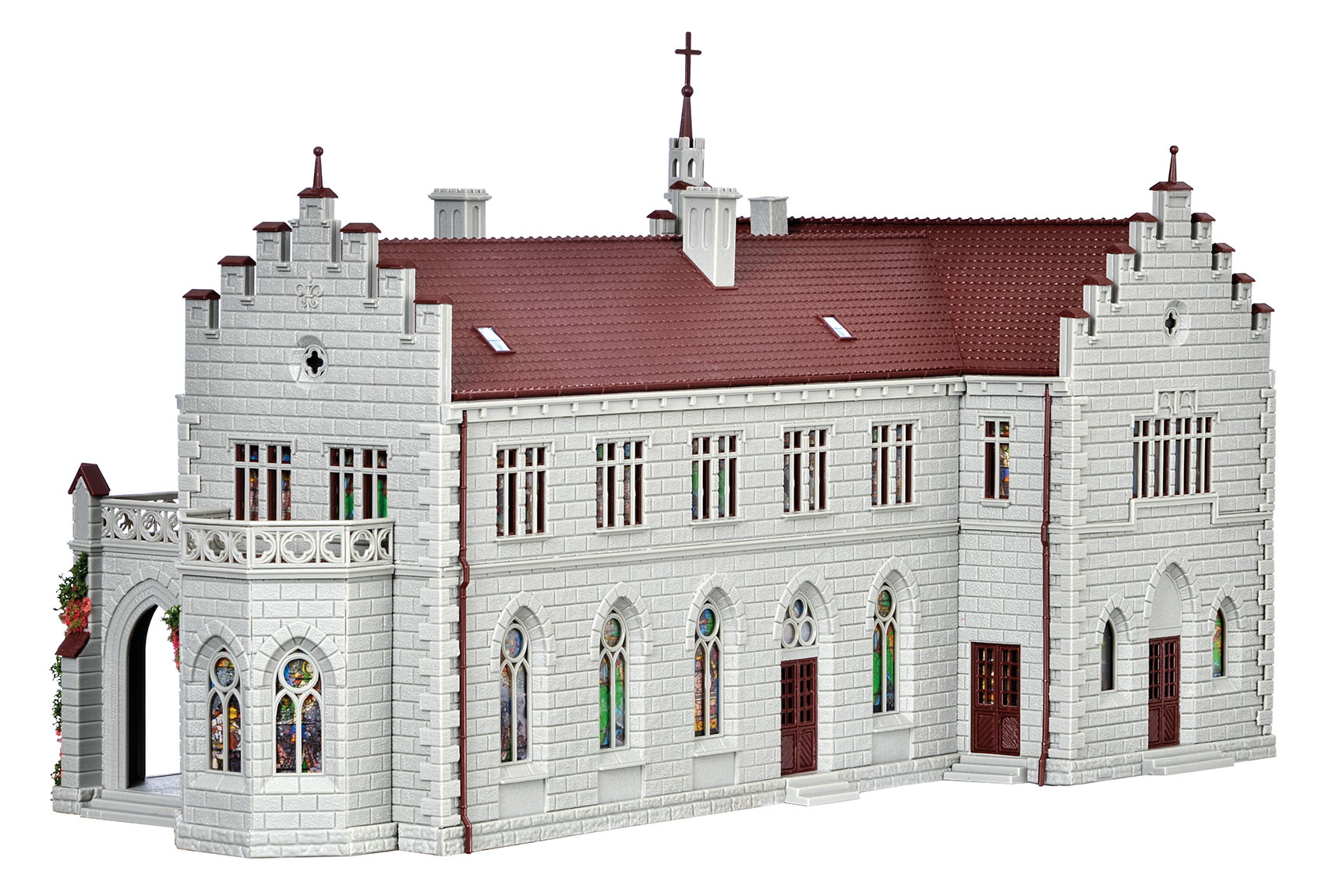 H0 Monastery with graveyard and accessories - Kit - E-trains