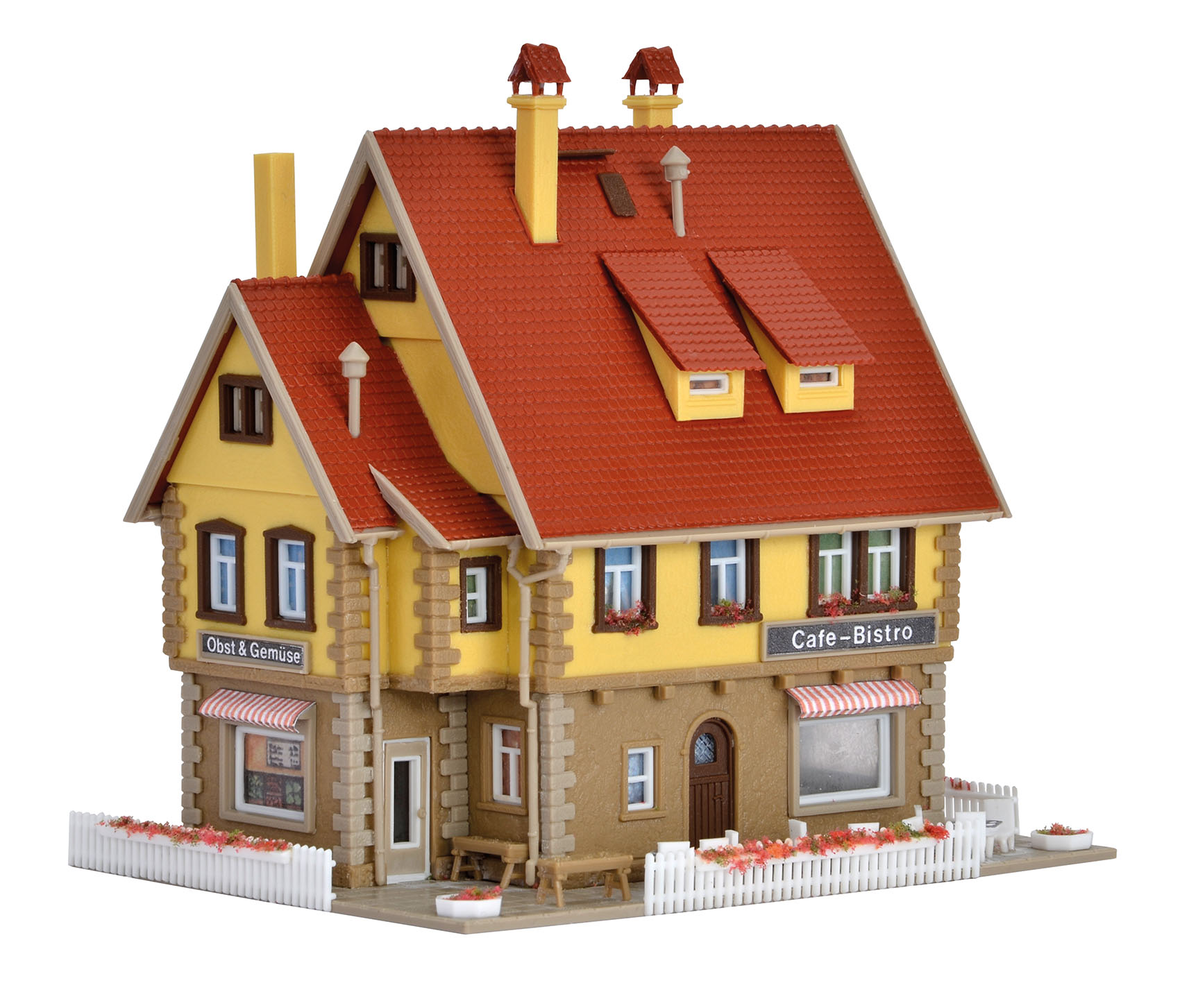 Café-Bistro with interior and lighting - Kit - E-trains