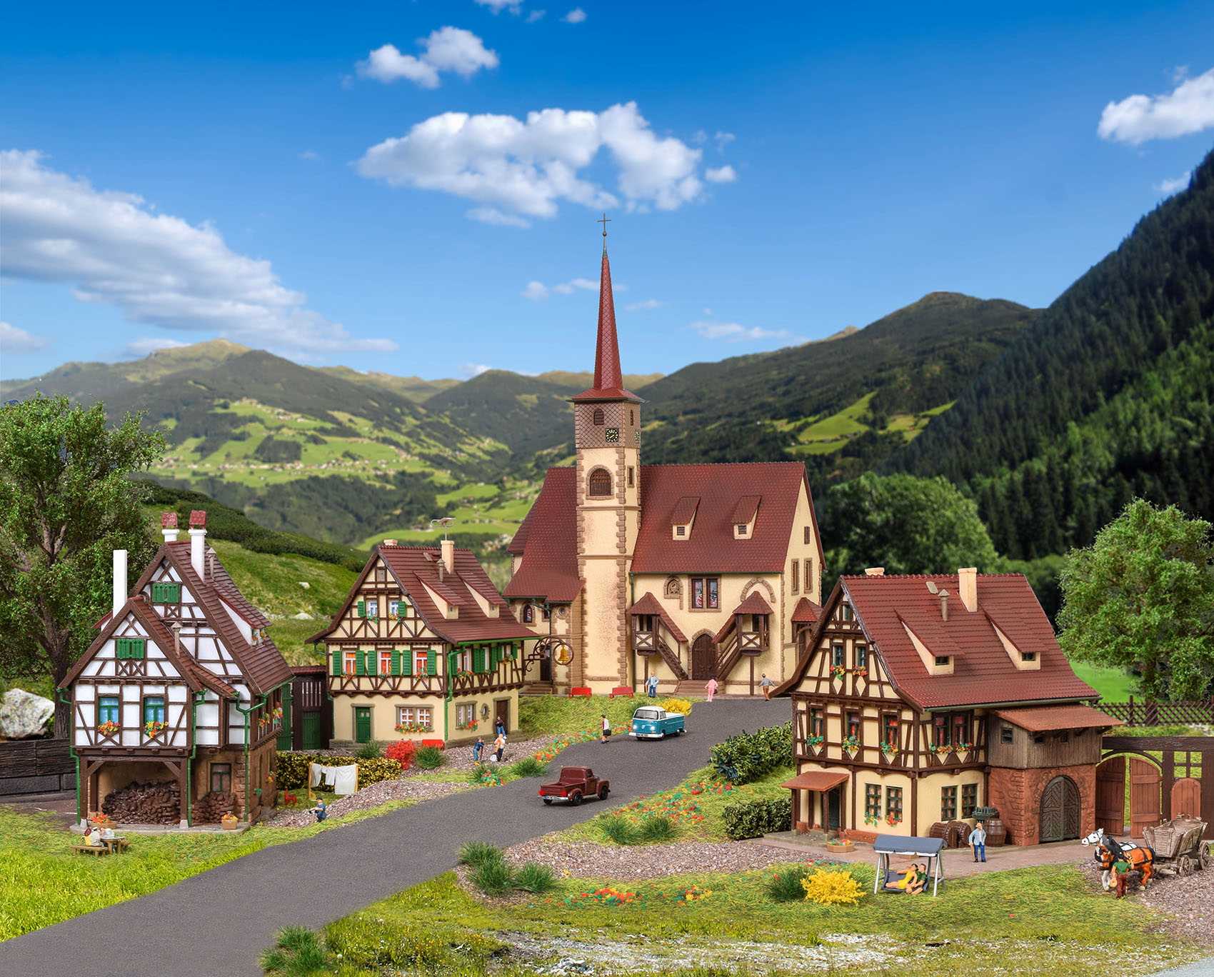 N Half-timbered village - Kit - E-trains