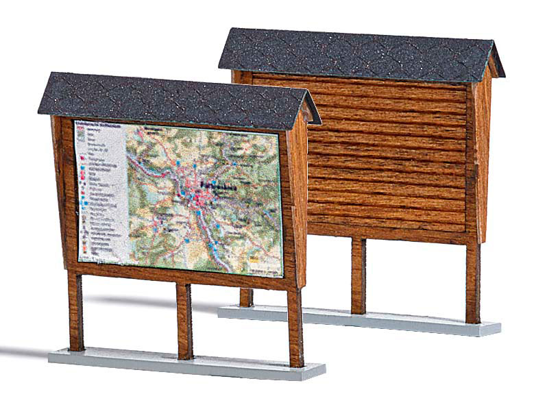 2 wooden Information boards - E-trains