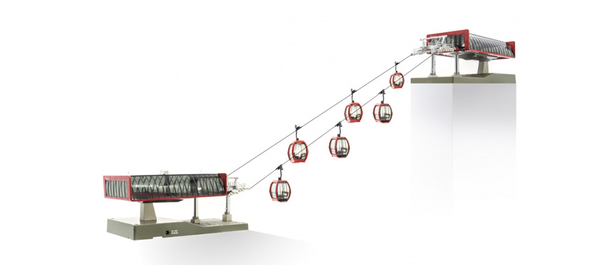 H0 cable car D-Line set - Red & Black - E-trains