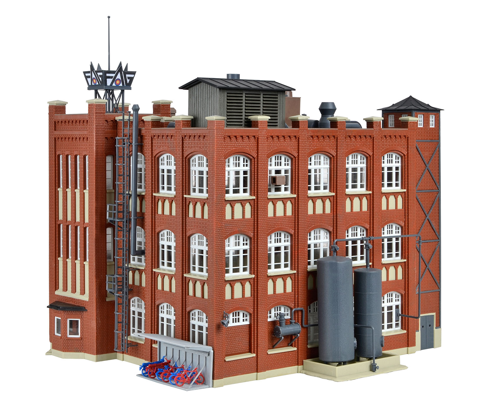 H0 Factory building of Wilhelminian time - E-trains