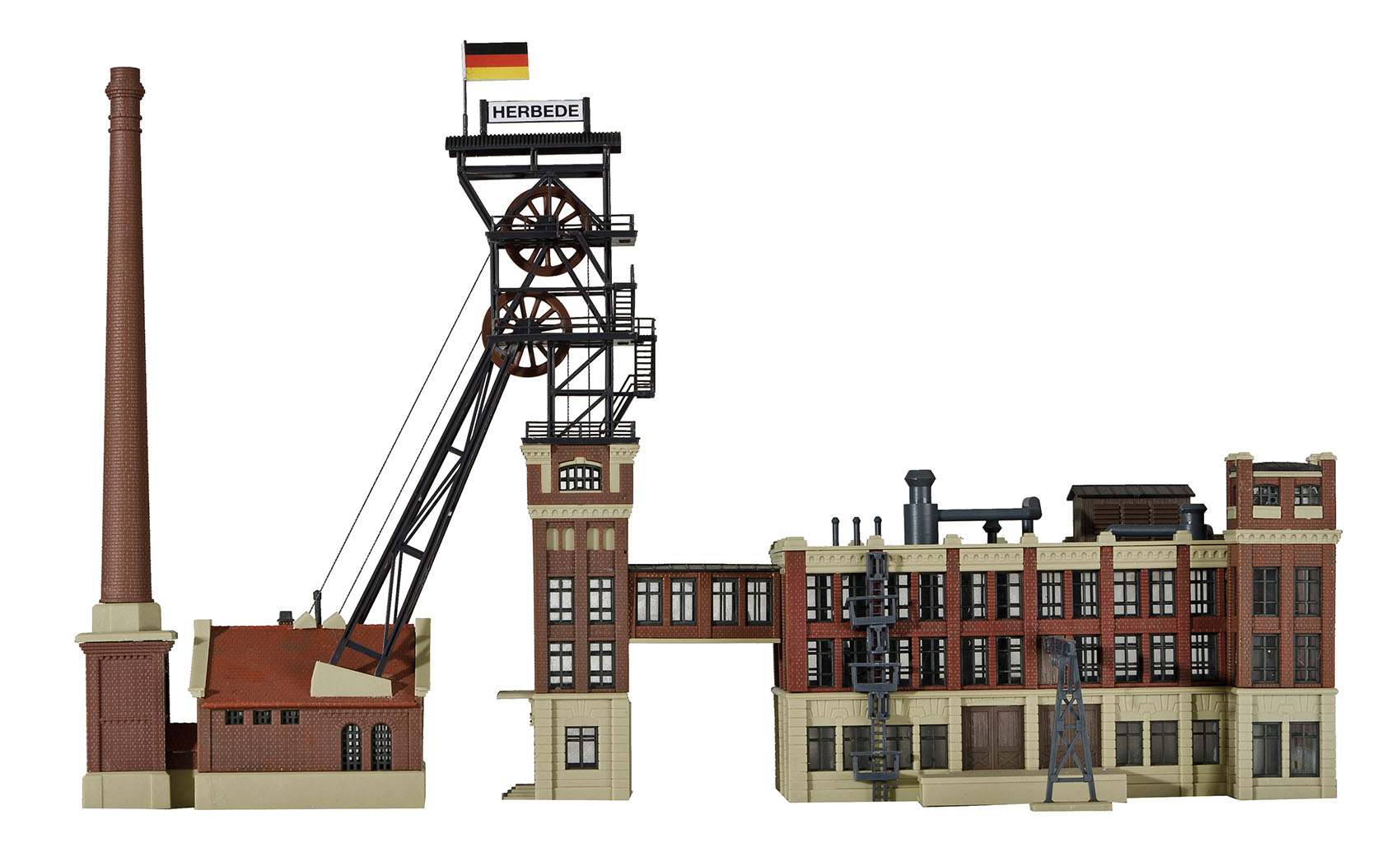 N Mine head tower with machine house and coal washery - E-trains