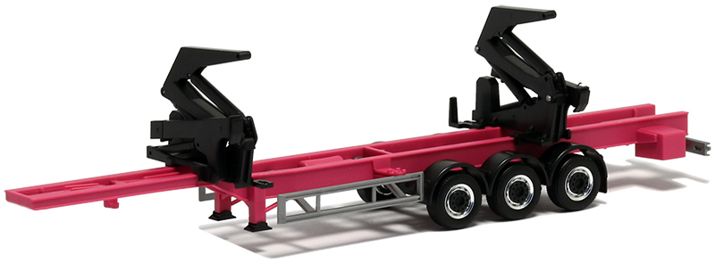 HAMMAR CONTAINER SIDE LOADER SEMI-TRAILER, MAGENTA & BLACK - E-trains