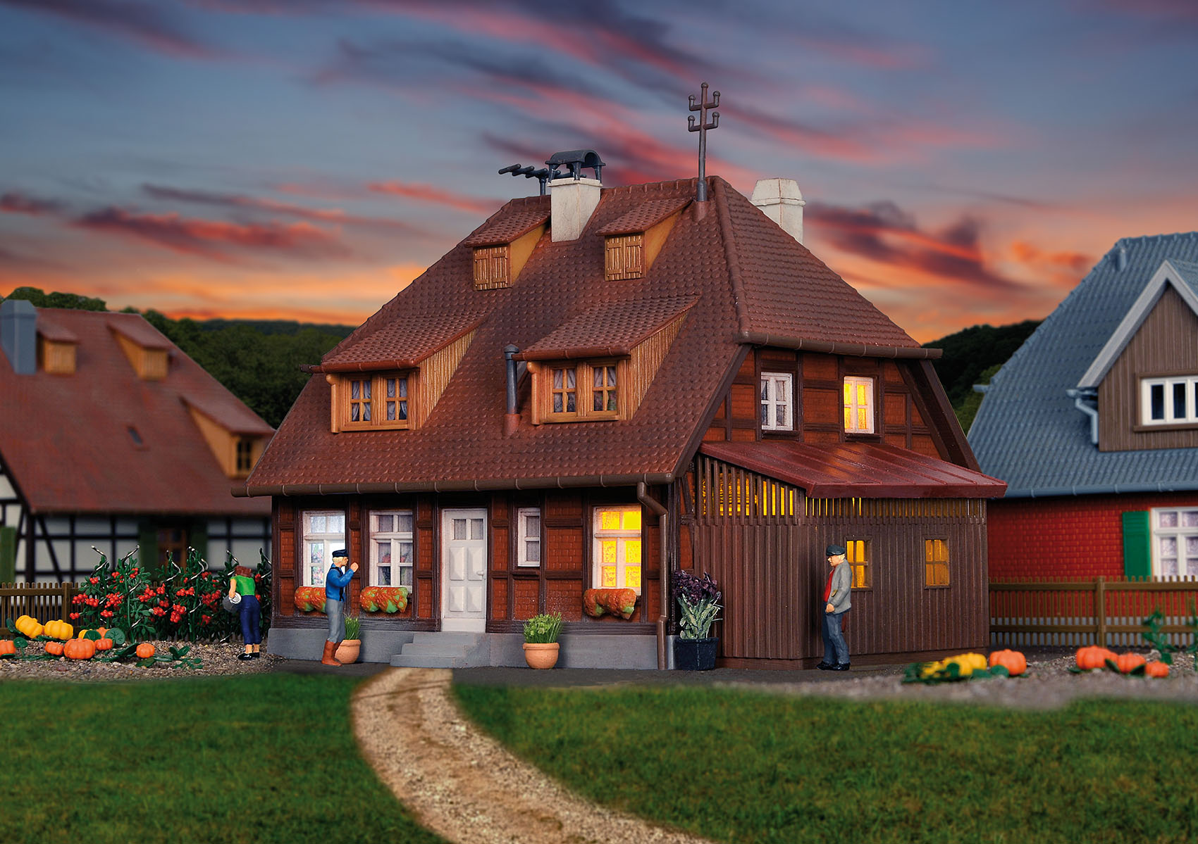 H0 House Mühlenweg in Spreewald incl light - Kit - E-trains