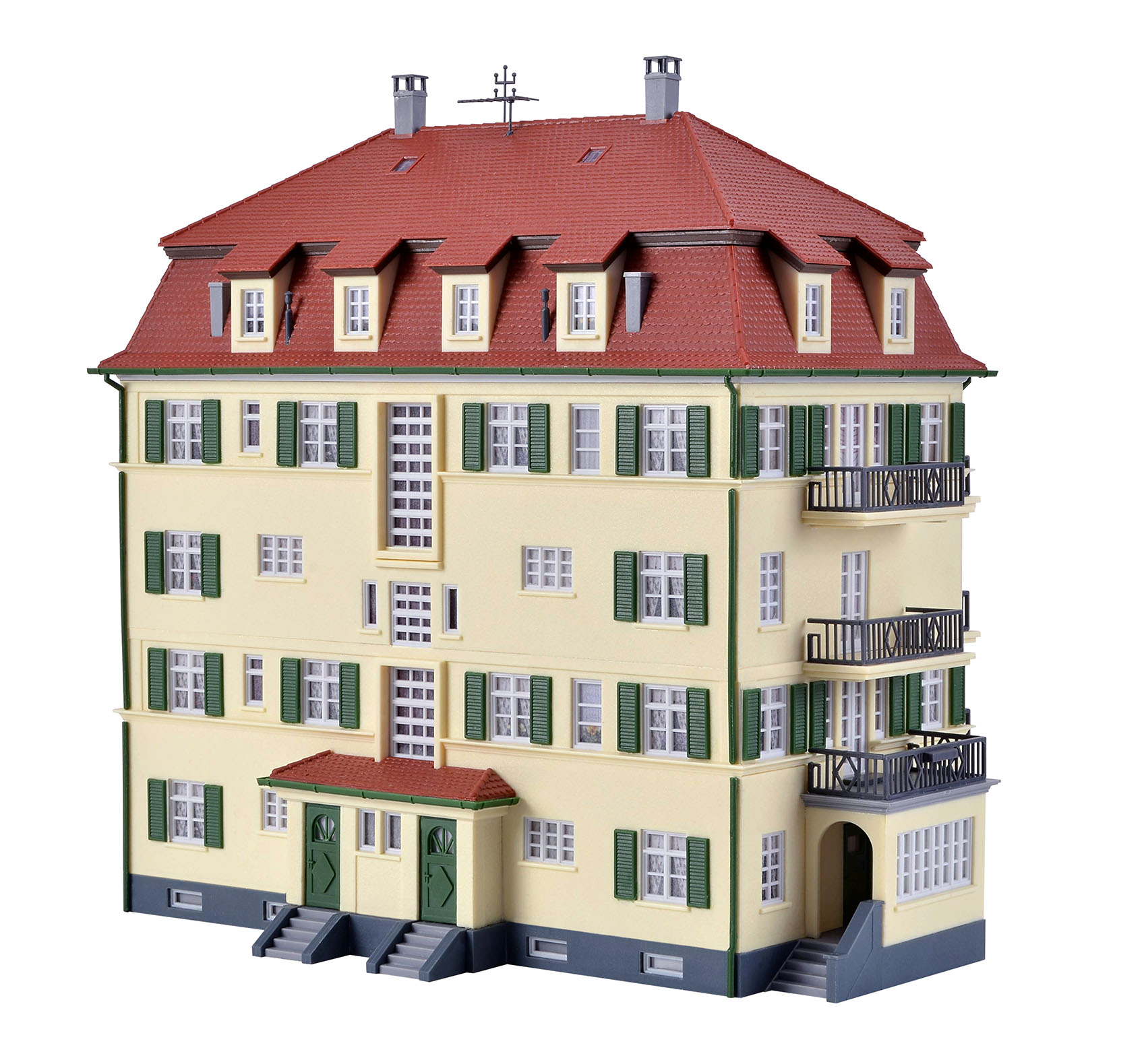 H0 Apartment house with balcony - Kit - E-trains