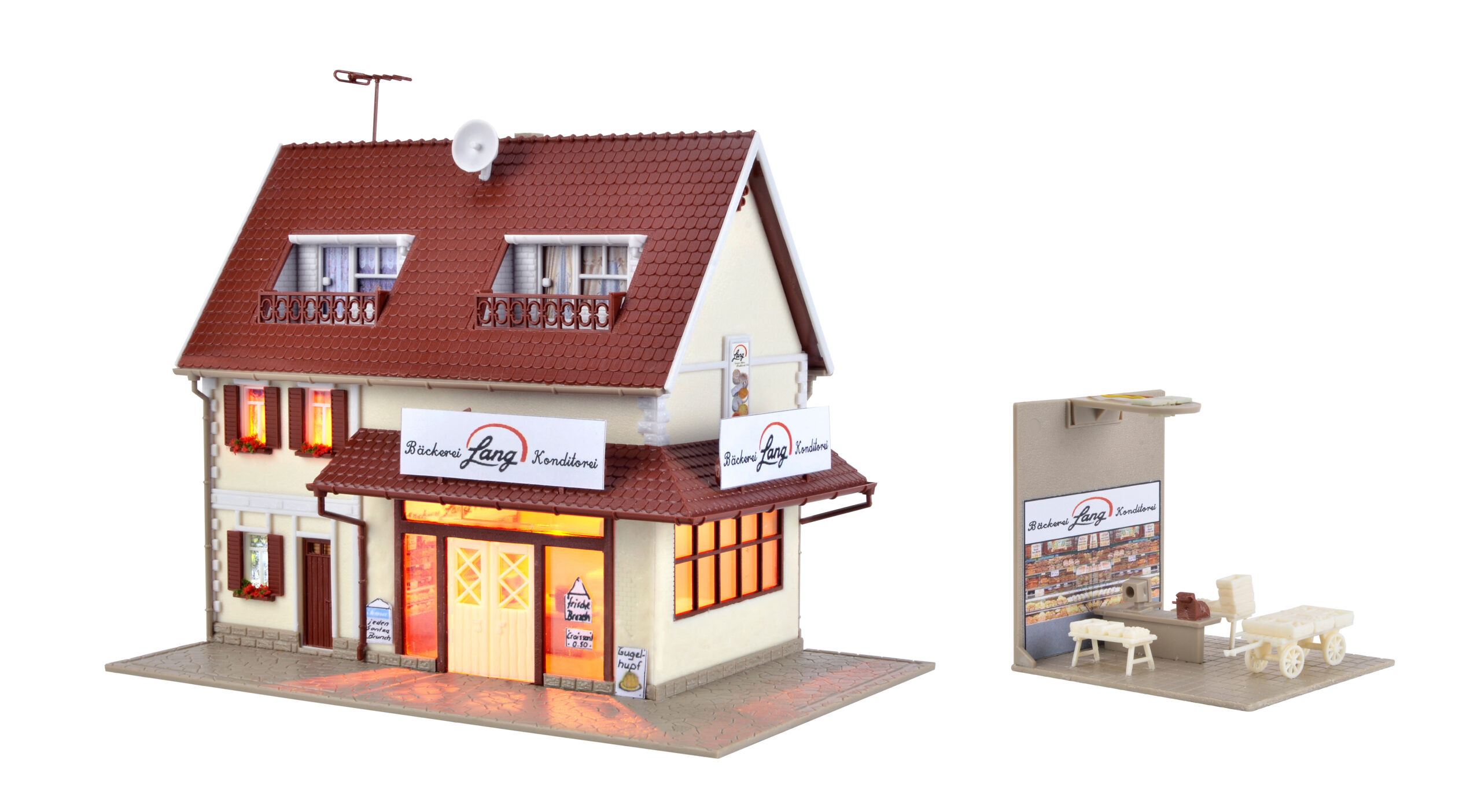 H0 Bakery Lang with interior and LED light - Kit - E-trains