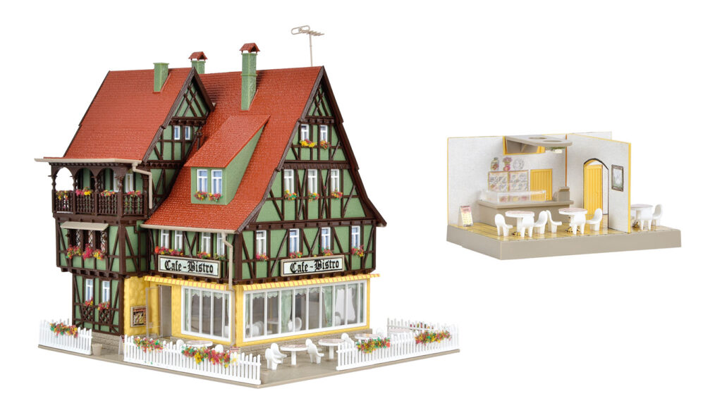 H0 Café-Bistro with interior and LED light - Kit - E-trains