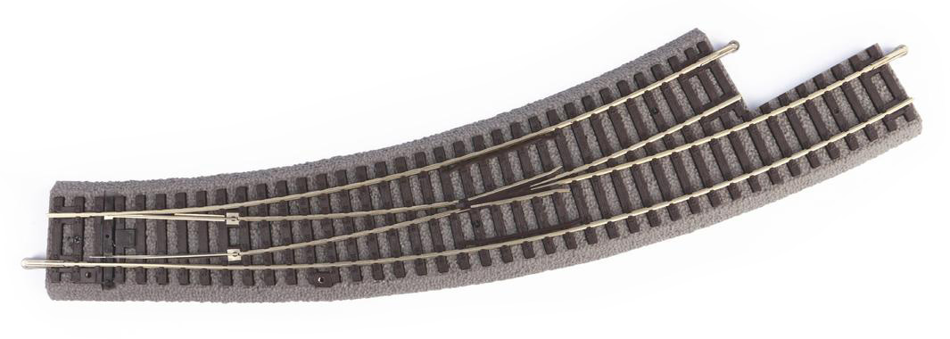PIKO A-track w roadbed, Left Curved Switch BWL R3 - E-trains