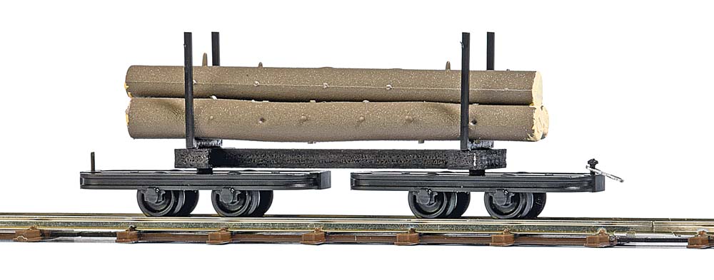 H0f Bogie stake wagon with tree trunks - E-trains