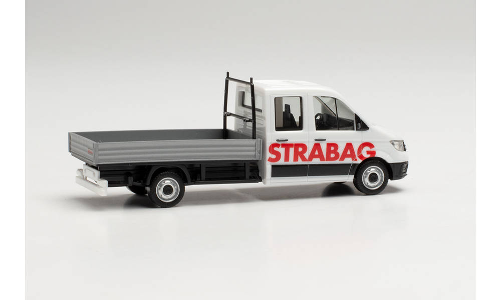 VW CRAFTER DOUBLE CAB PLATFORM "STRABAG" - E-trains