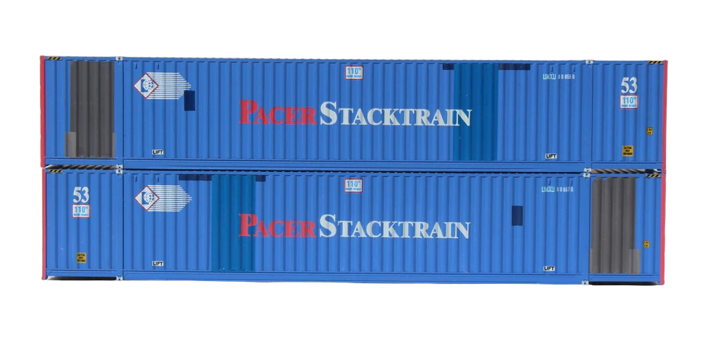 2 Pack of 53' HC UMAX - FORMER PACER STACKTRAIN - E-trains
