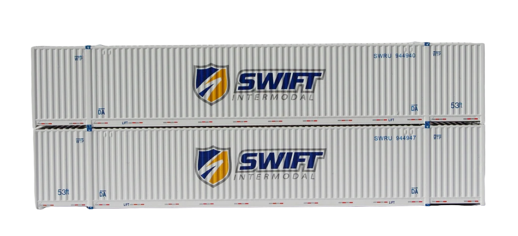 2 Pack of 53' HC Containers - Swift (shield logo) - E-trains