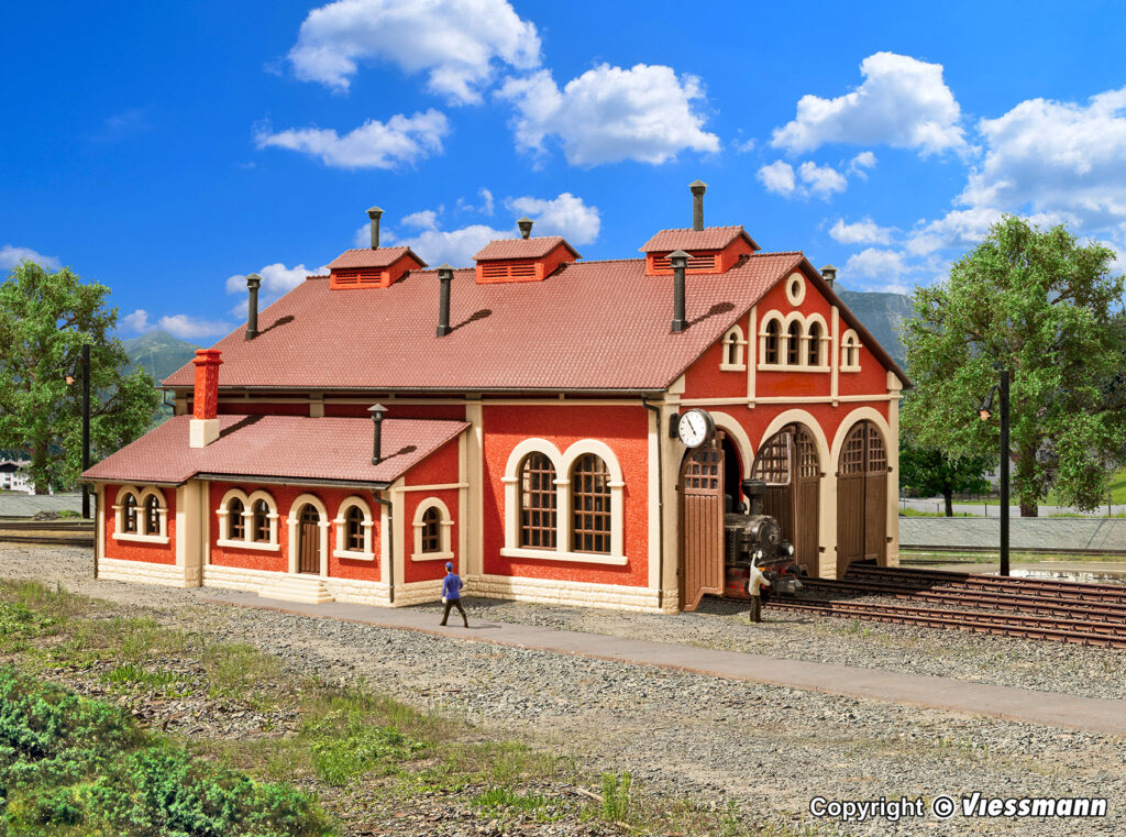 N Loco shed, three track - Kit - E-trains