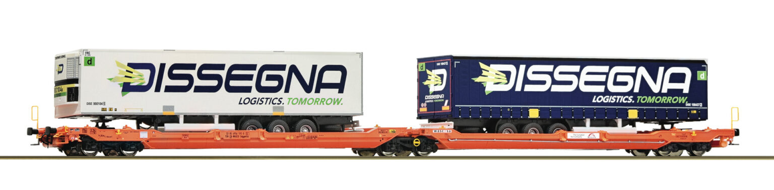 Articulated double pocket wagon T3000e, Wascosa - E-trains