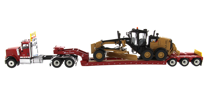 International HX520 Lowboy Trailer with CAT 12M3 Grader - 1:50 Scale ...