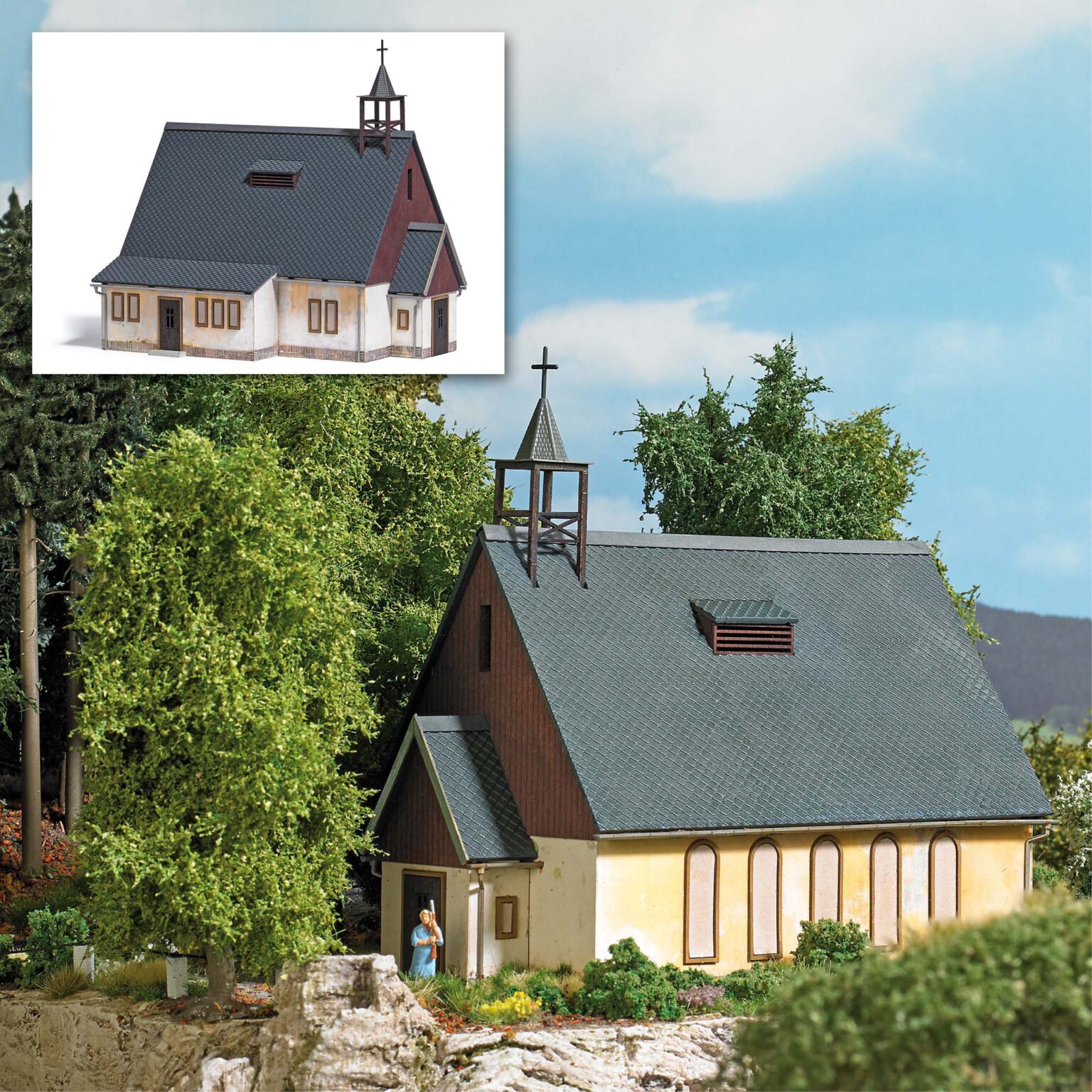 Weathered Chapel - kit - E-trains