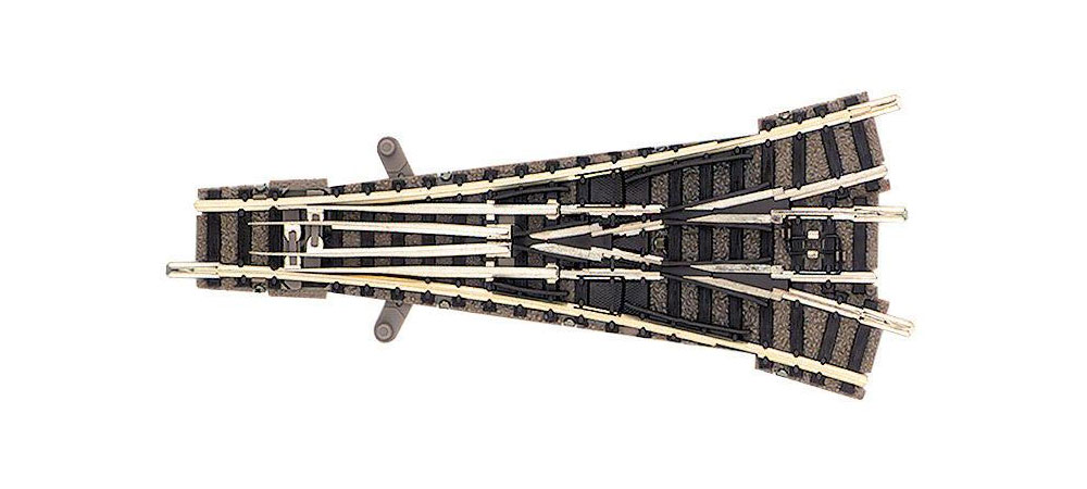 Manually operated three-way point, length 111 mm. - E-trains