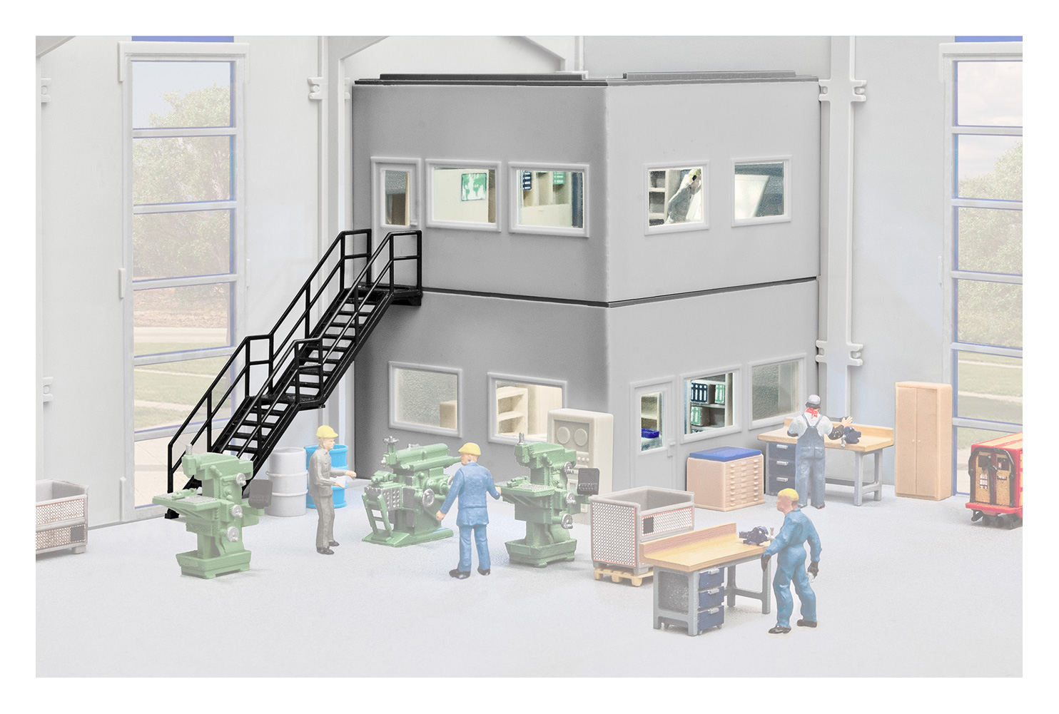 Office area for industrial halls - kit - E-trains