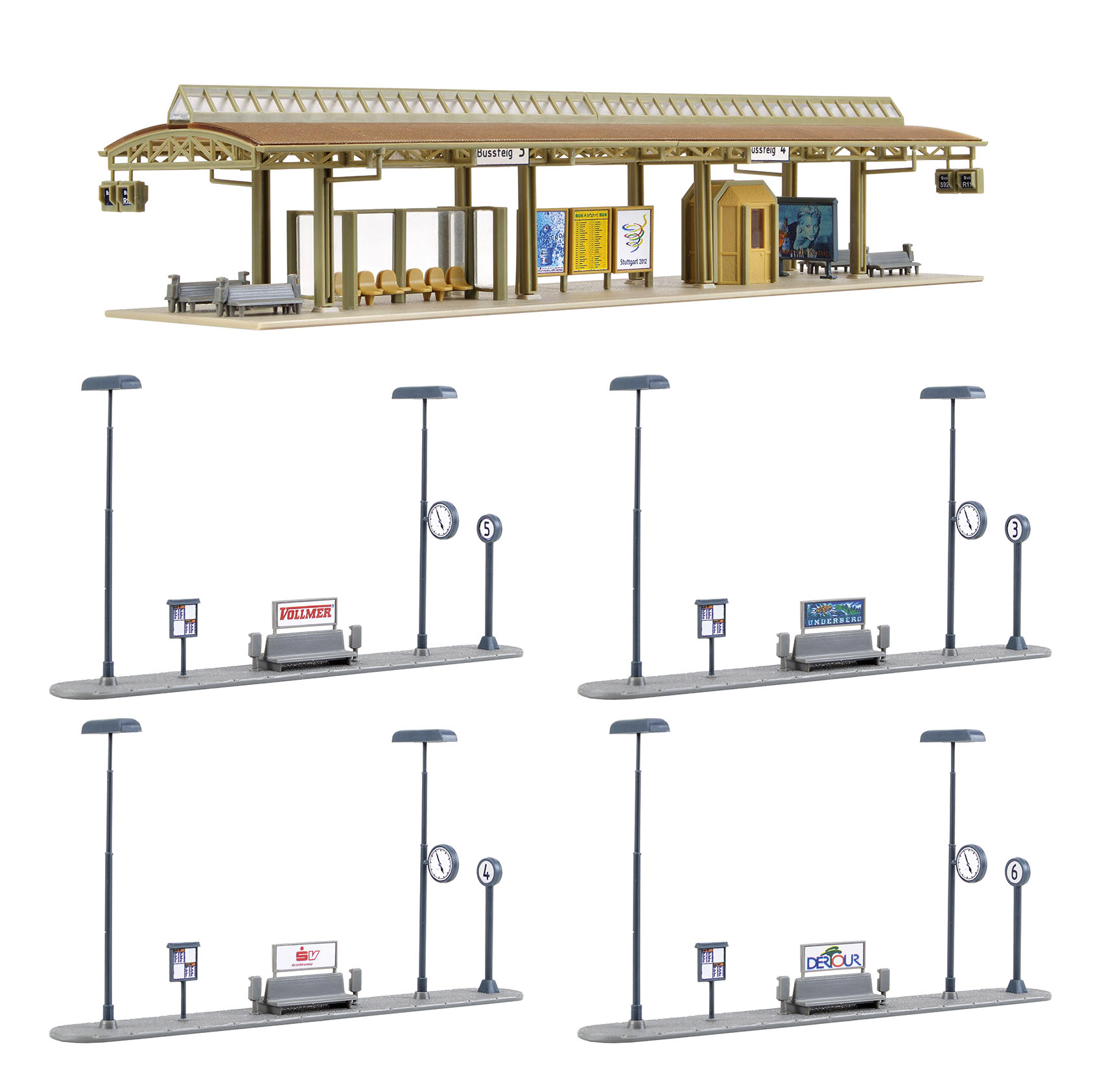 H0 Bus station, covered - kit - E-trains