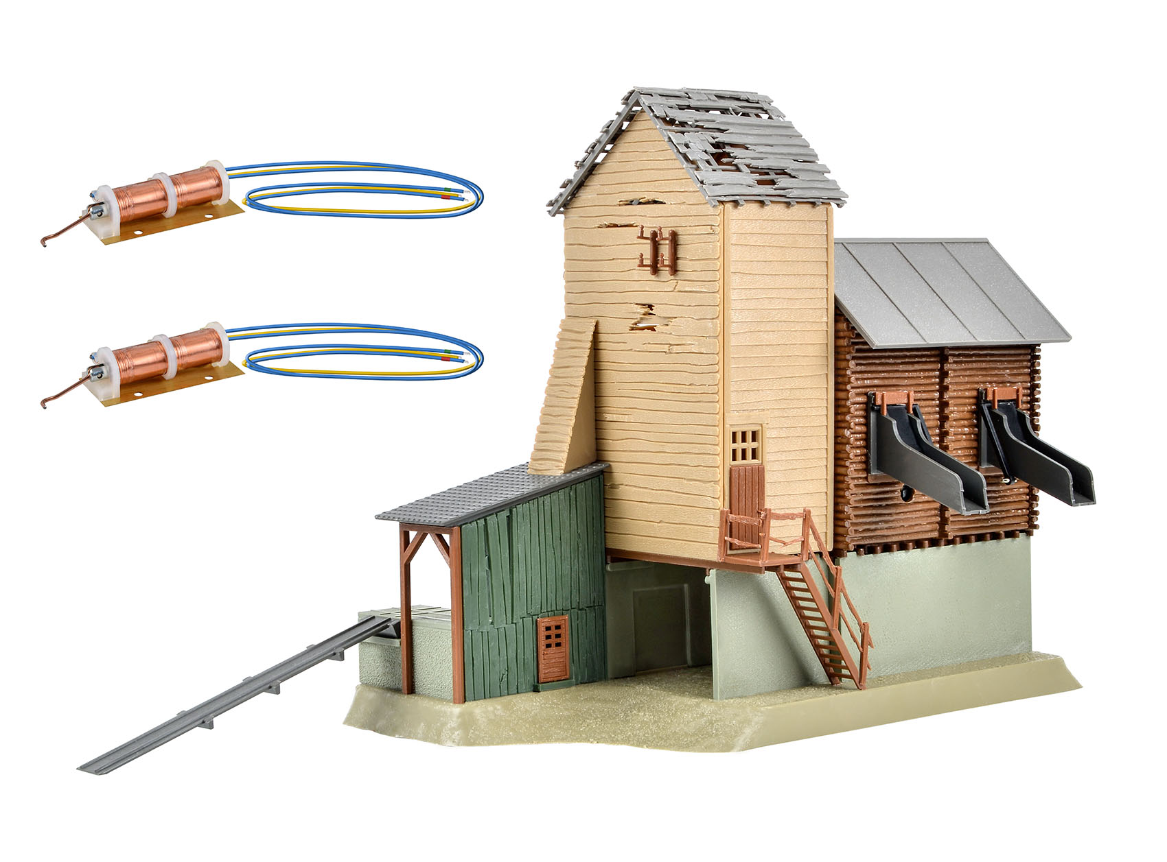 H0 Gravel loader with driven locking flaps - kit - E-trains