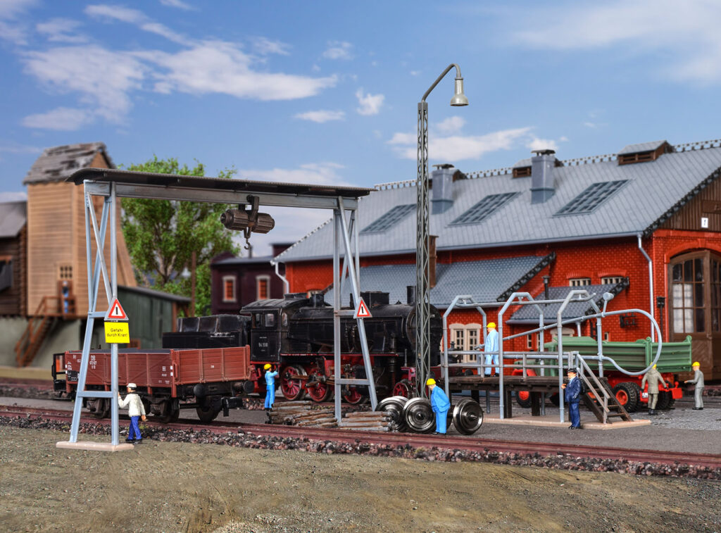 H0 Pipe cleaning plant with frame crane - Kit - E-trains