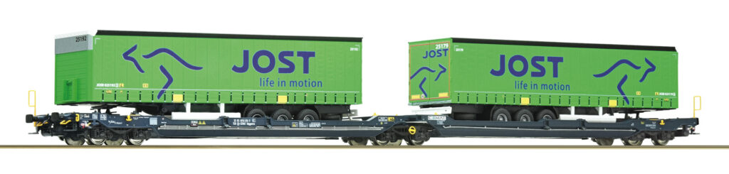 Articulated double pocket wagon T3000e, CEMAT - E-trains