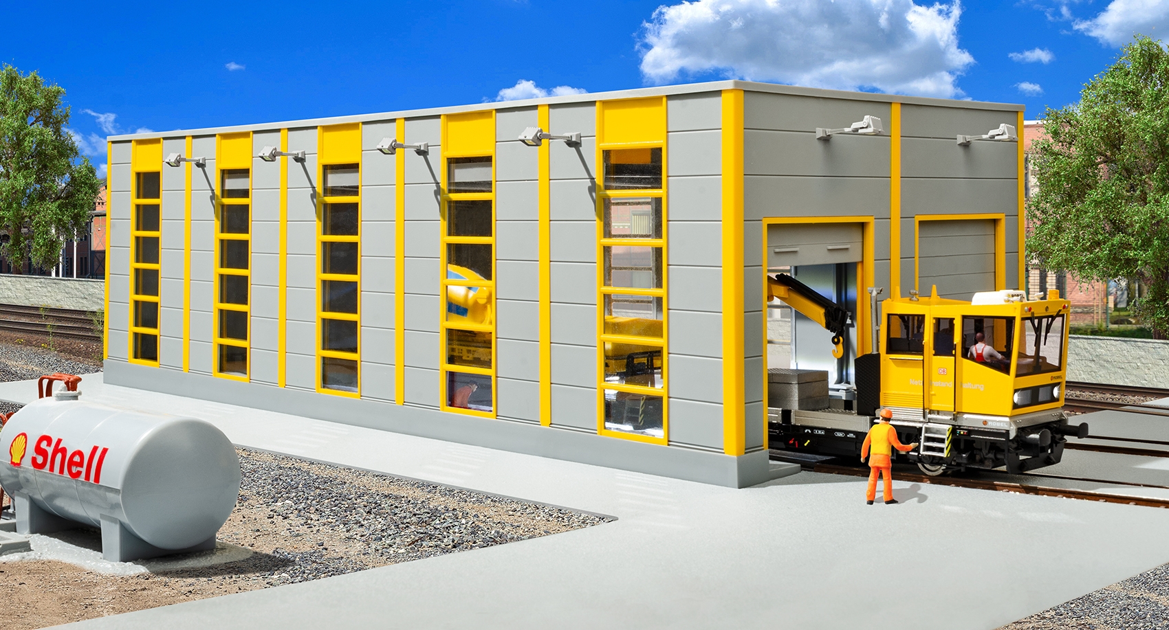 H0 Maintenance hangar GleisBau, modern - Kit - E-trains