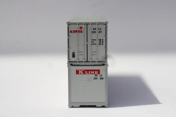 K-LINE 40' Standard height (8'6") Smooth-side containers, Set #2 - E-trains