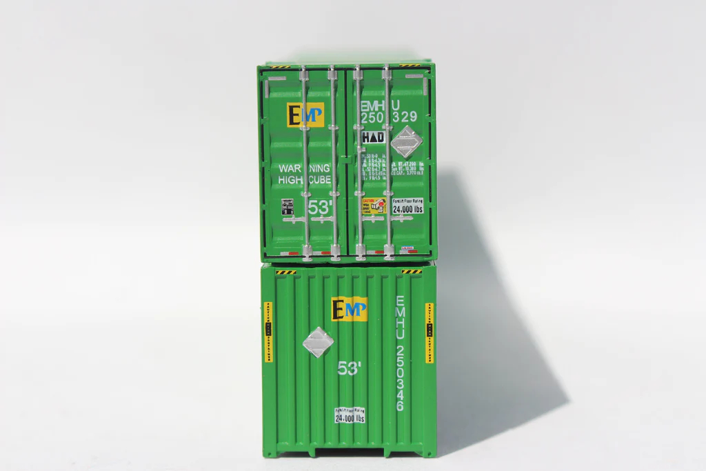 EMP - 'centered logo' green 53' HIGH CUBE 8-55-8 corrugated containers ...