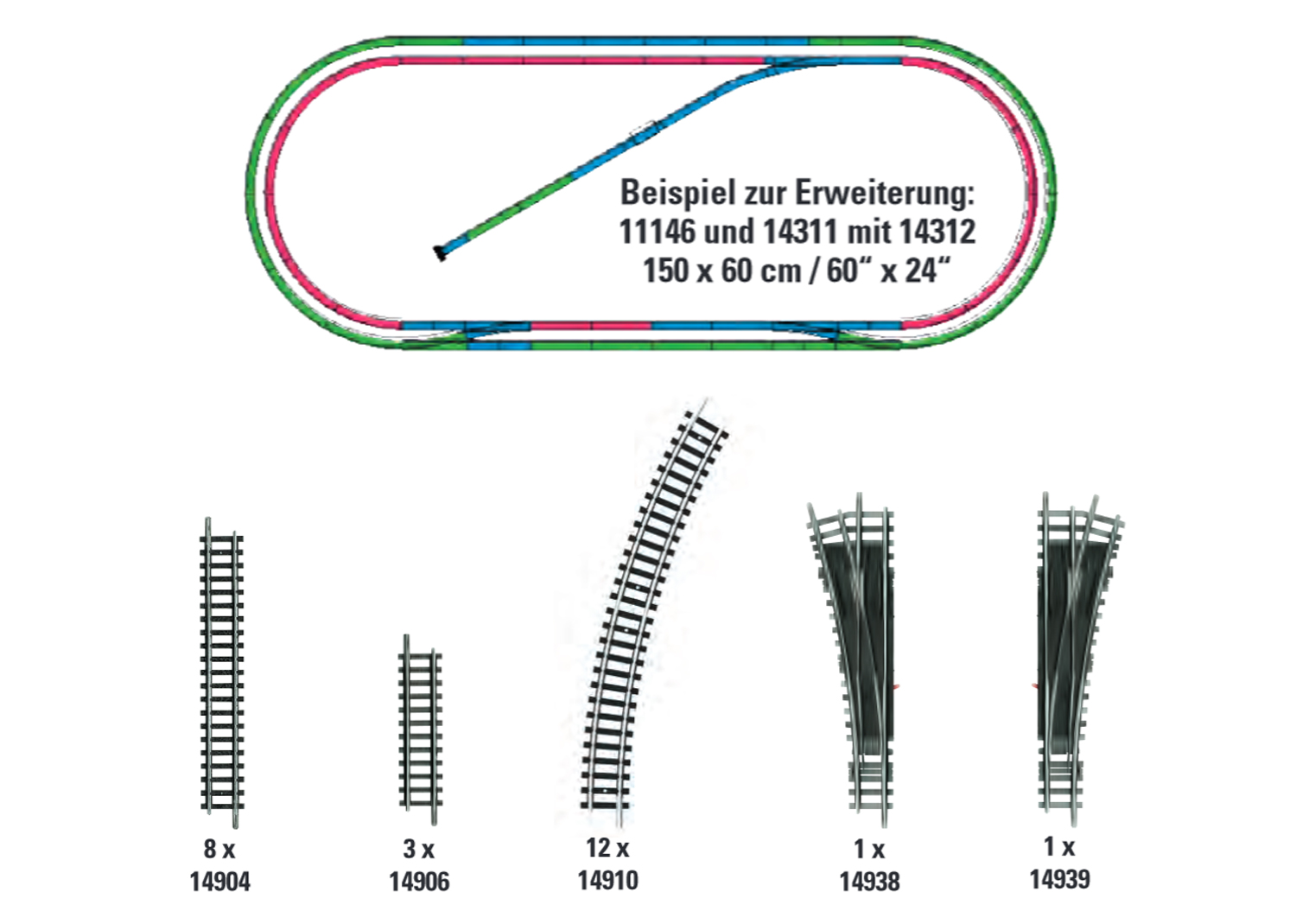 H2 Track Extension Set - E-trains