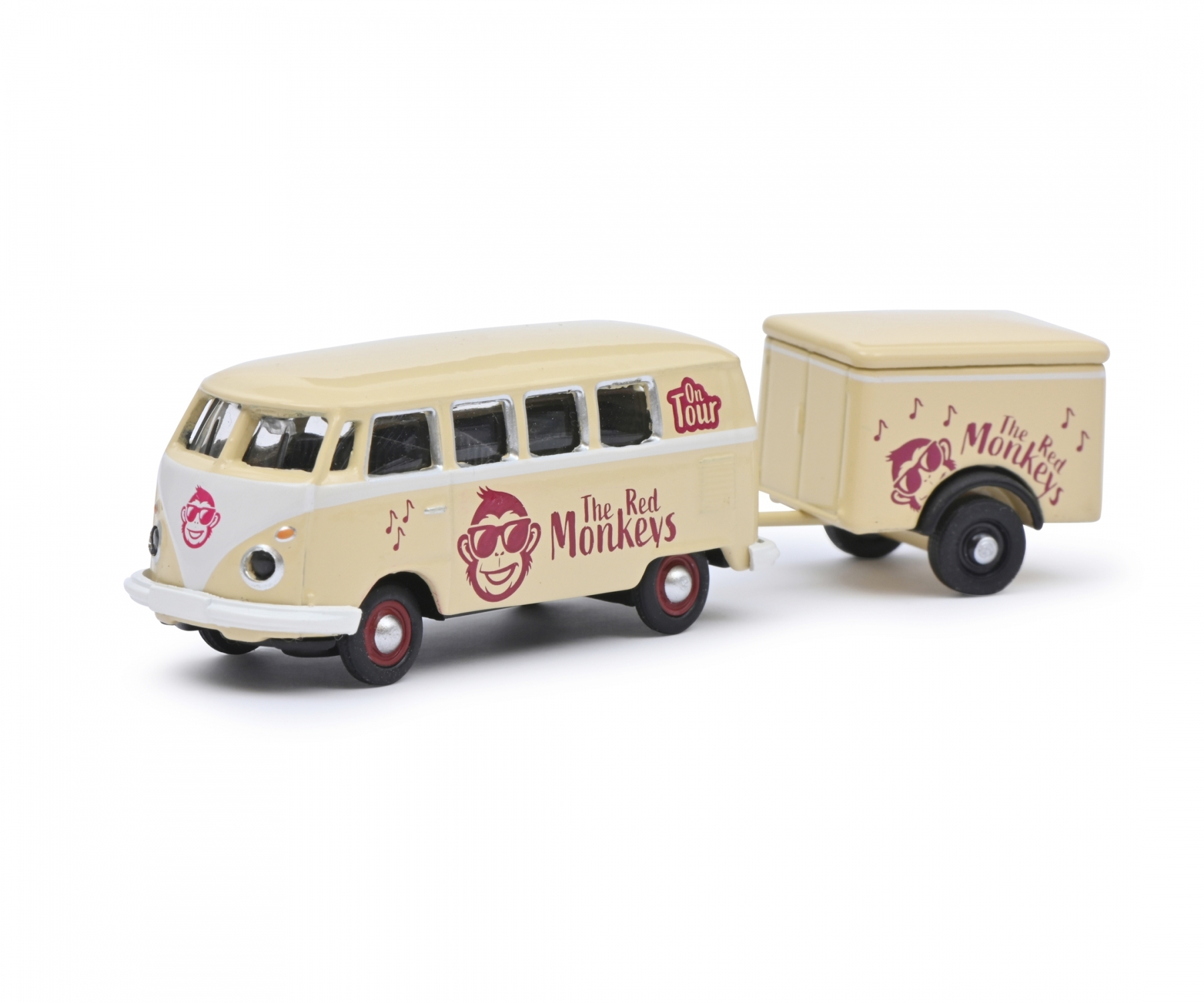 VW T1 bus with trailer "The Red Monkeys" 1:87 - E-trains