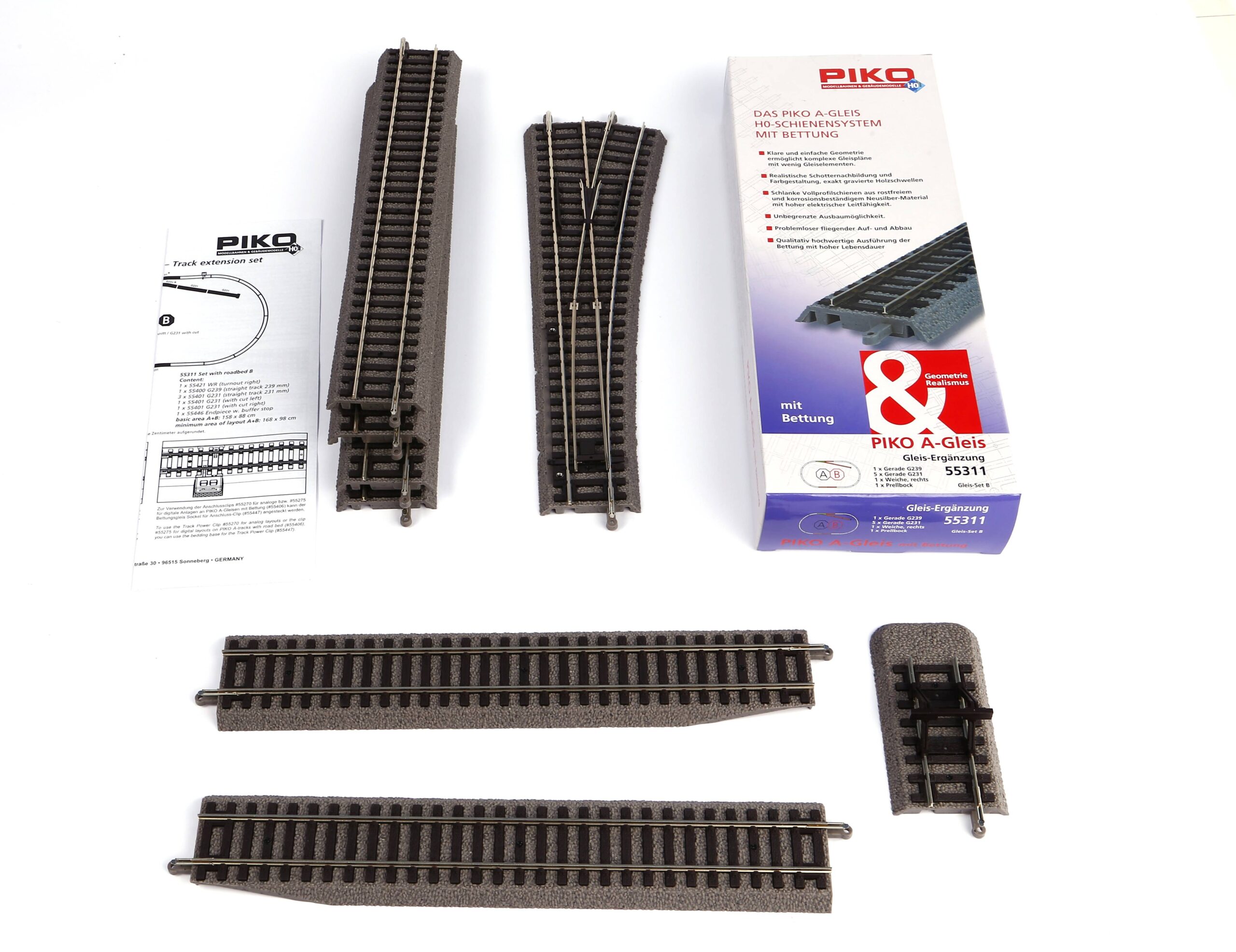 PIKO A-Track w. Roadbed Set B - E-trains