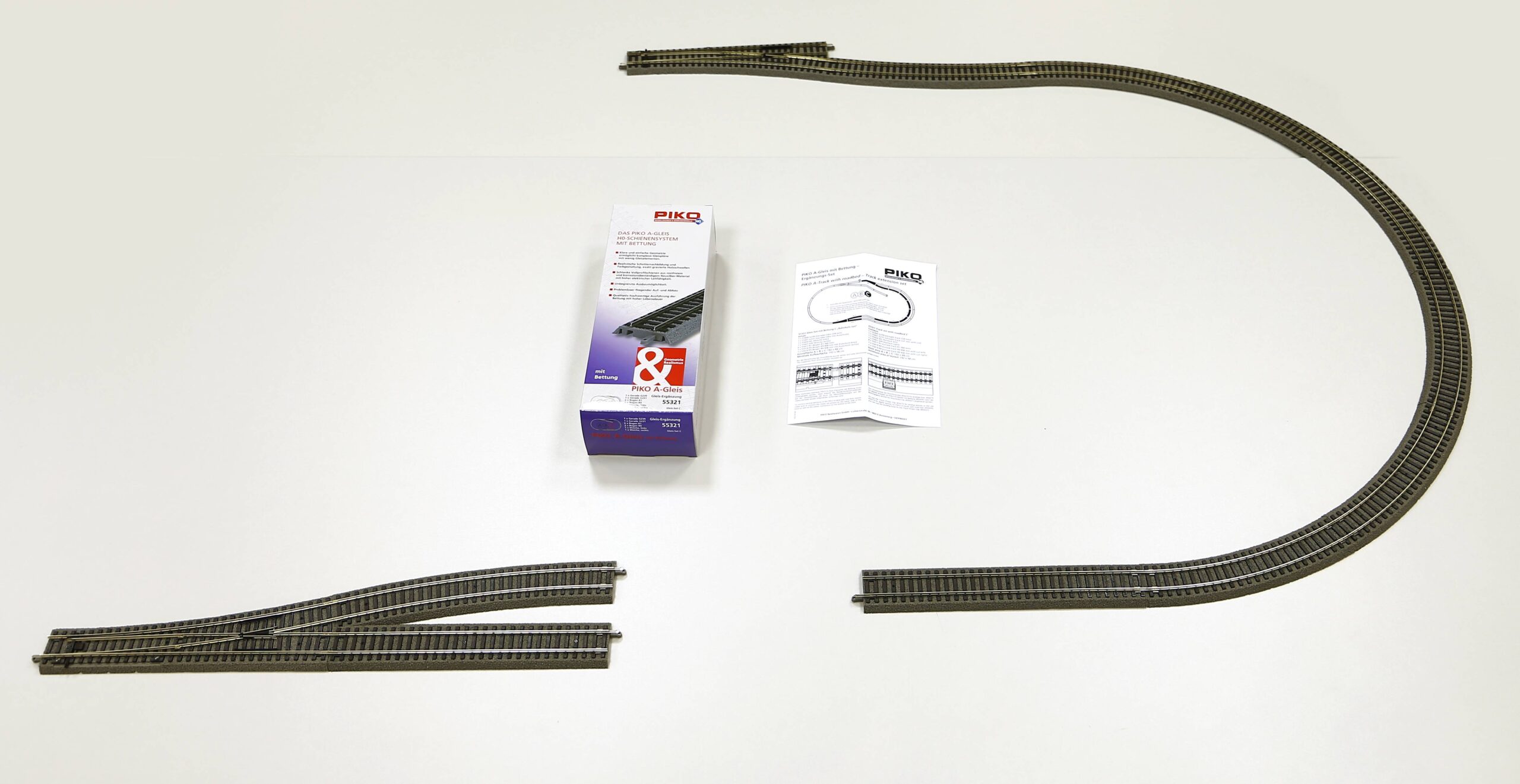PIKO A-Track w.Roadbed Set C - E-trains