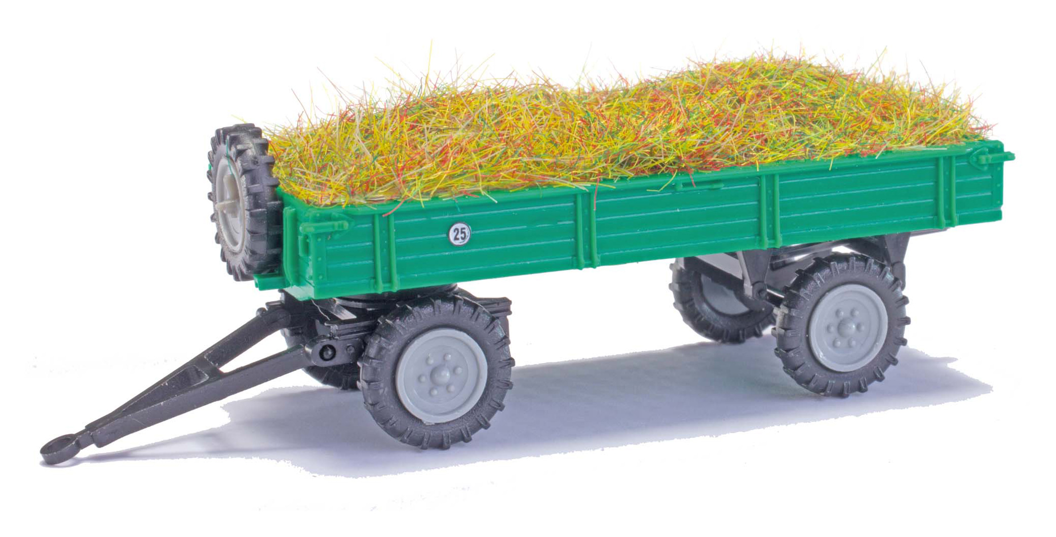 Trailer T4 with hay load, green - E-trains