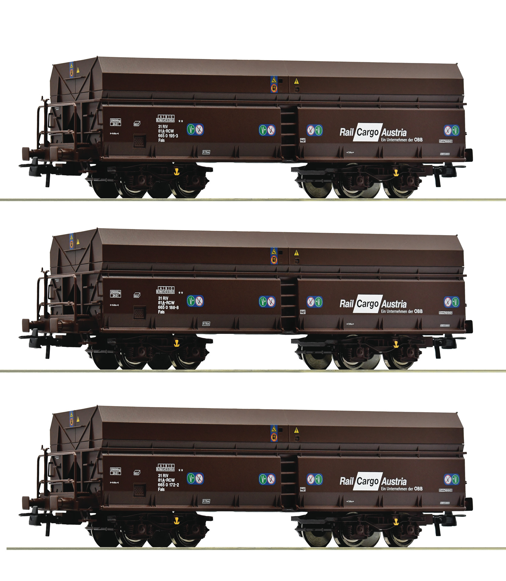 3-piece set: Self-unloading wagon, ÖBB - E-trains