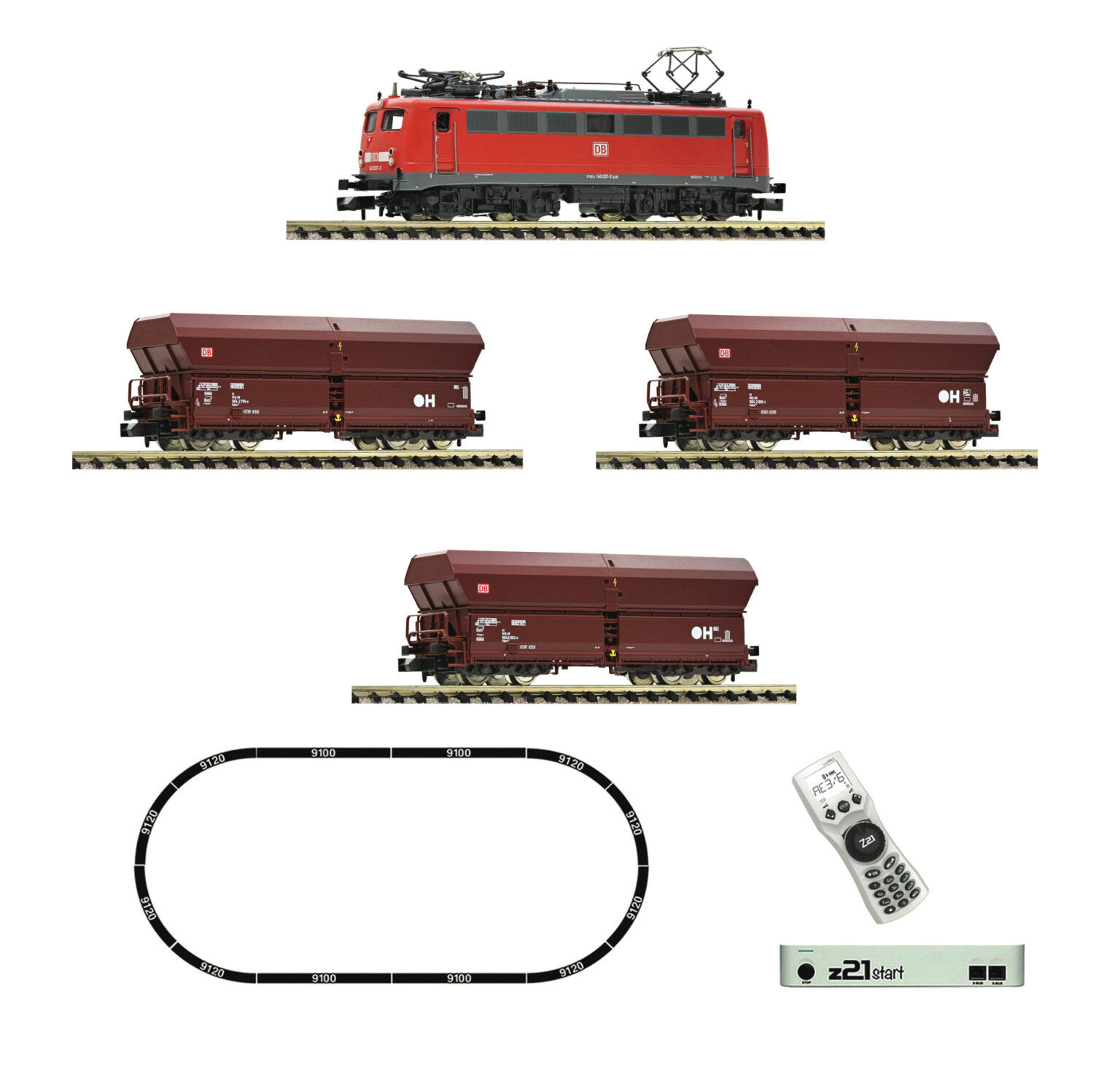 Electric locomotive class 140 with goods train, DB - E-trains