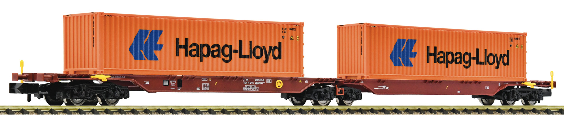 Double container carrier wagon, GYSEV CARGO - E-trains