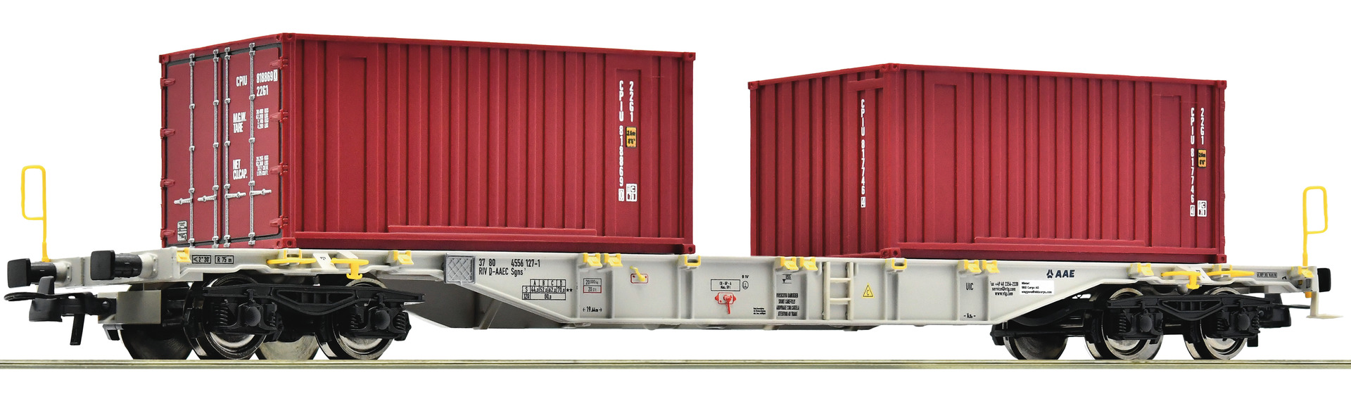 Container carrier wagon, AAE - E-trains